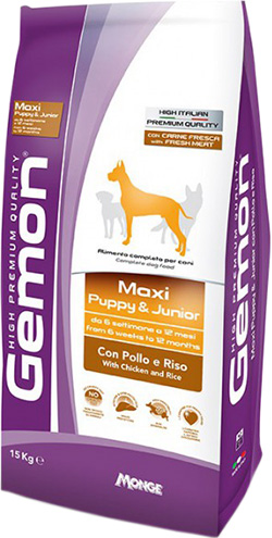 Gemon Maxi Puppy & Junior с курицей и рисом сухой корм для собак купить ...